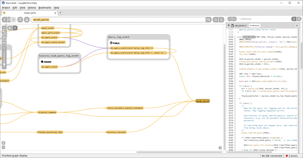 SourcetrailでMySQLのソースコードを可視化してみる | スマートスタイル TECH BLOG